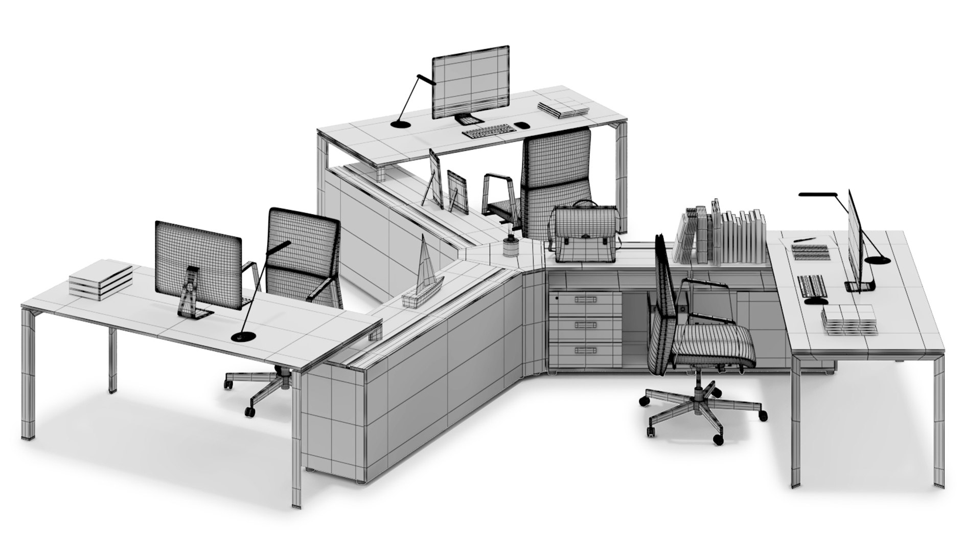 3D Office Workspace Las Model - TurboSquid 1444756