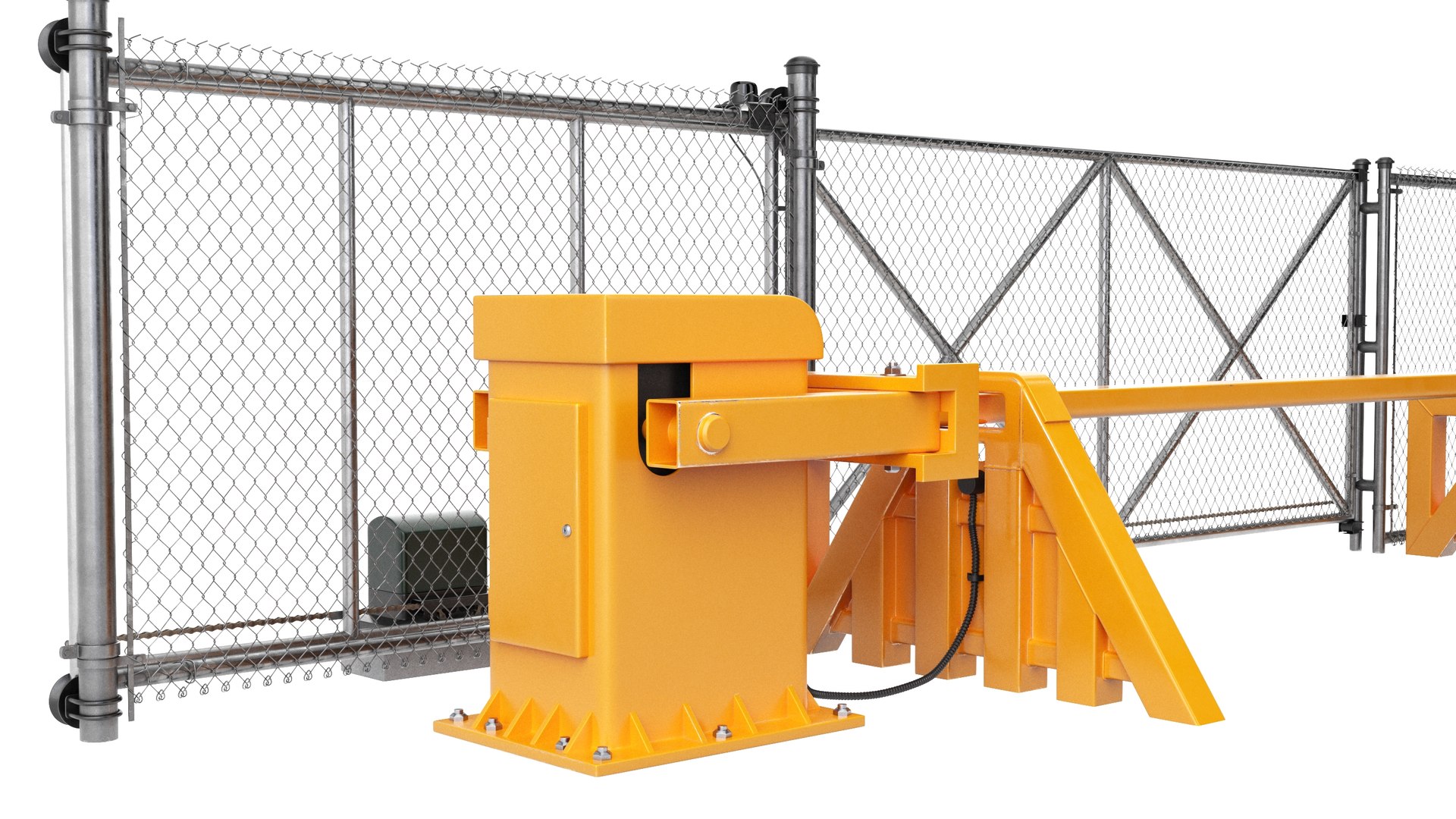 3D Model Fence With Automatic Gate - TurboSquid 2318824