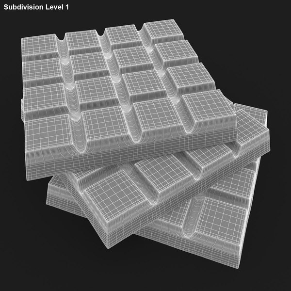 3d model realistic chocolate bar 3