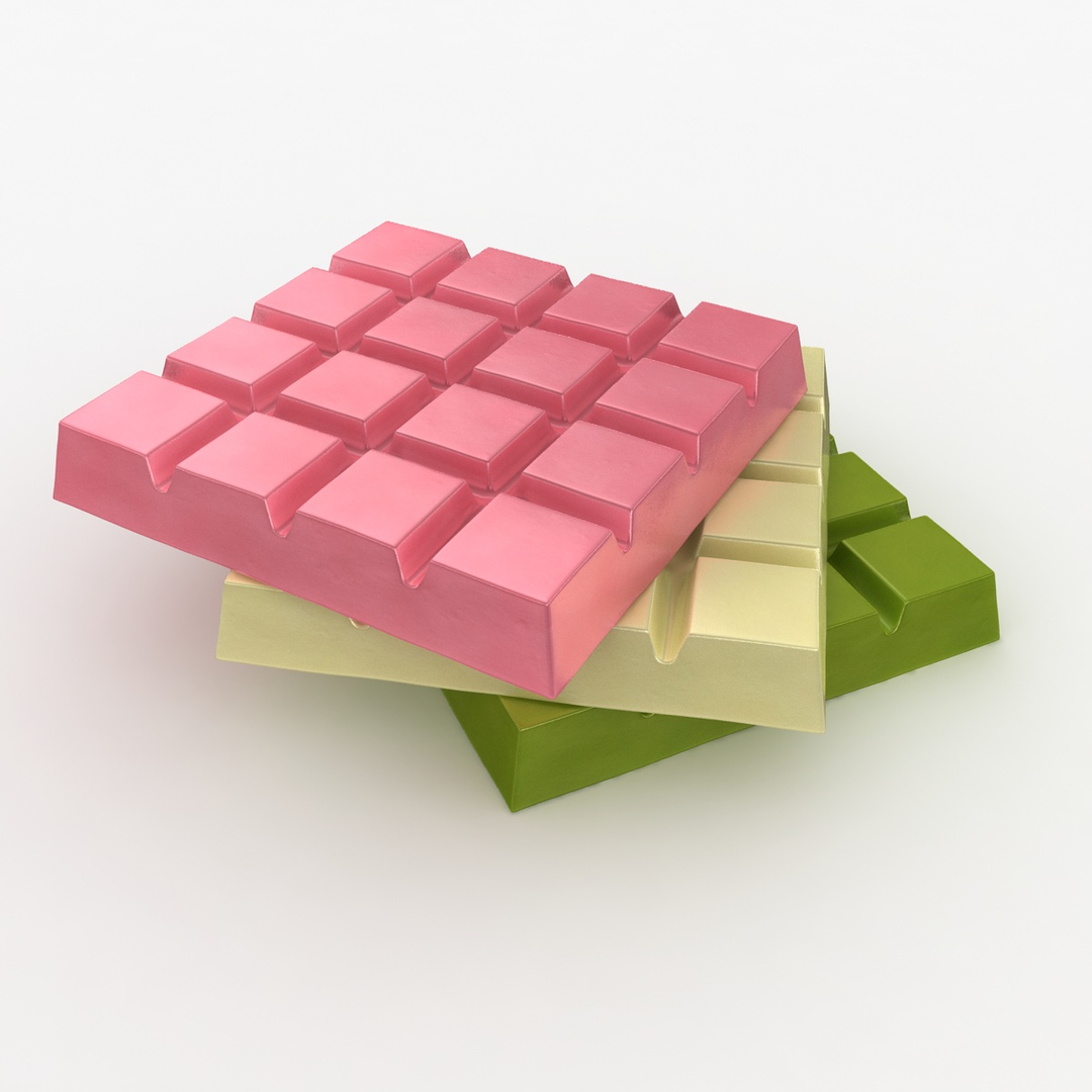 3d model realistic chocolate bar 3