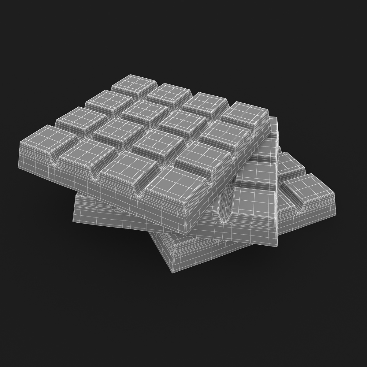 3d model realistic chocolate bar 3