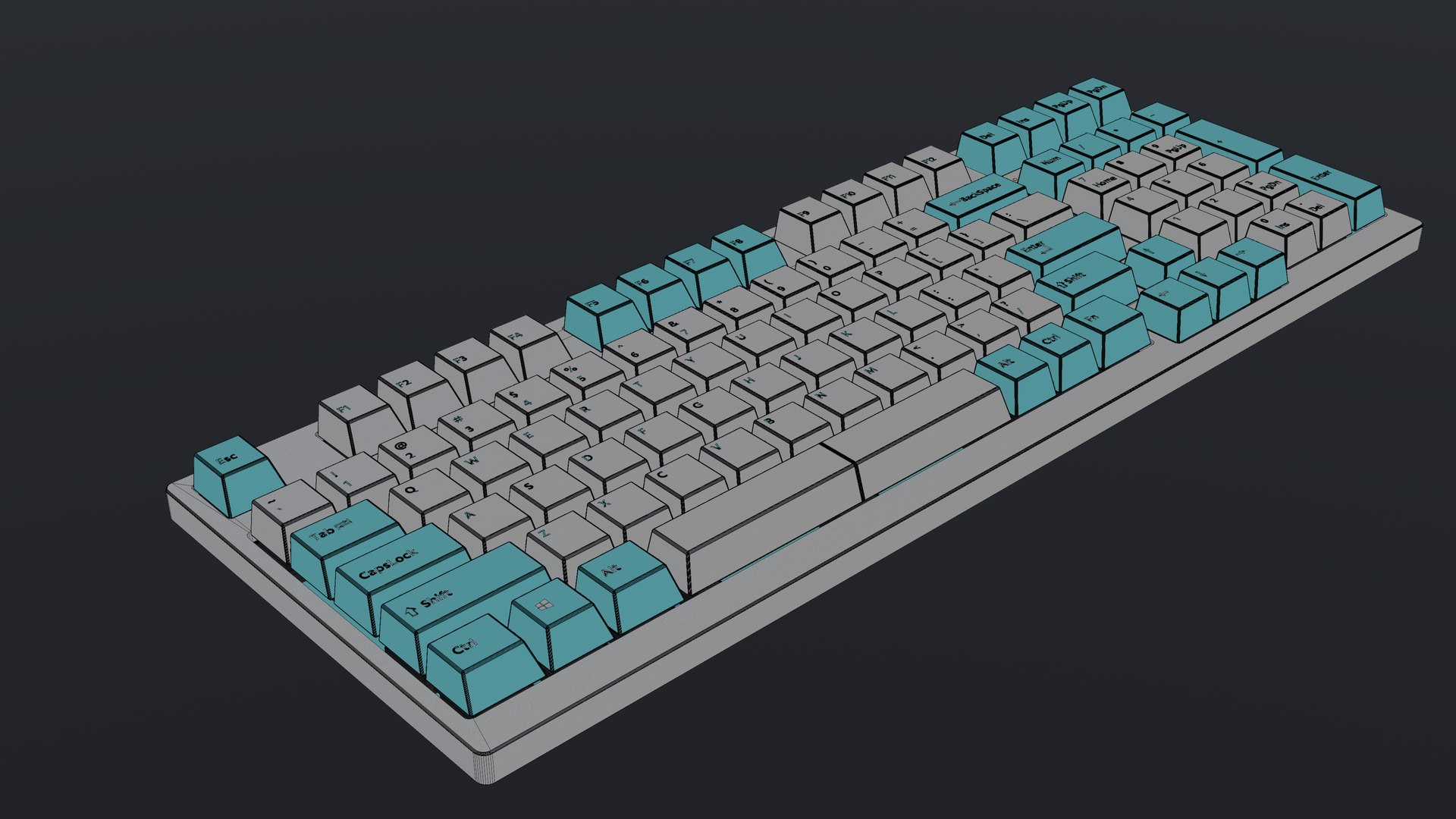 Keyboard Leopold FC980M WhiteMint 3D Model - TurboSquid 2118981