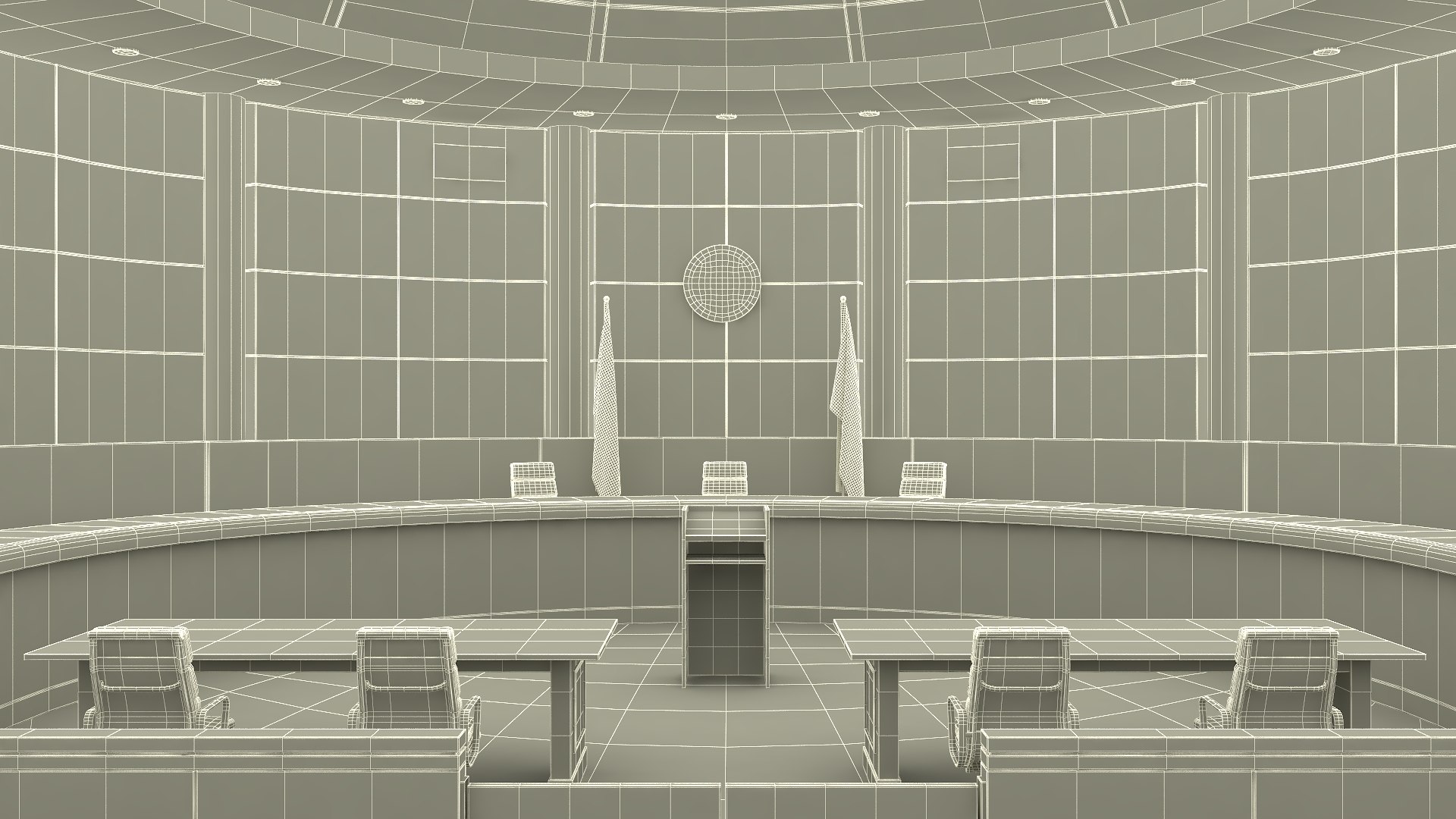 USA Courtroom Interior 3D Model - TurboSquid 2376340