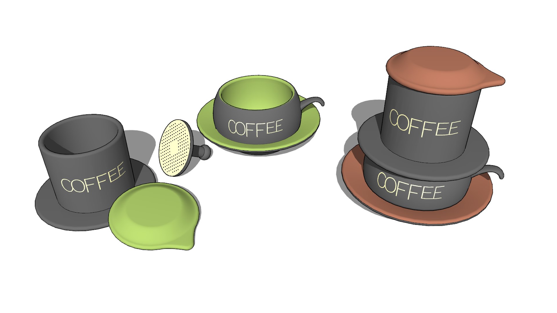 Coffee Cup With Filter 3D Model - TurboSquid 2050487