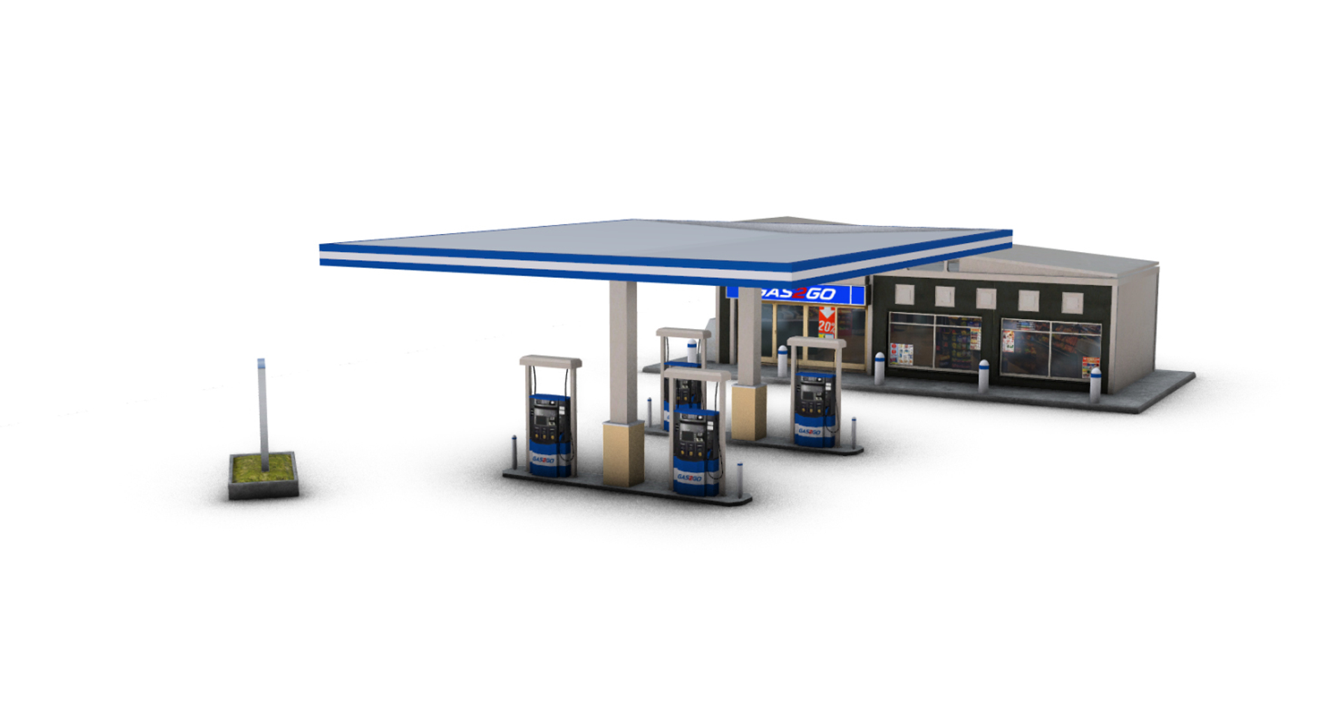 Generic Gas Station 3D - TurboSquid 1341576