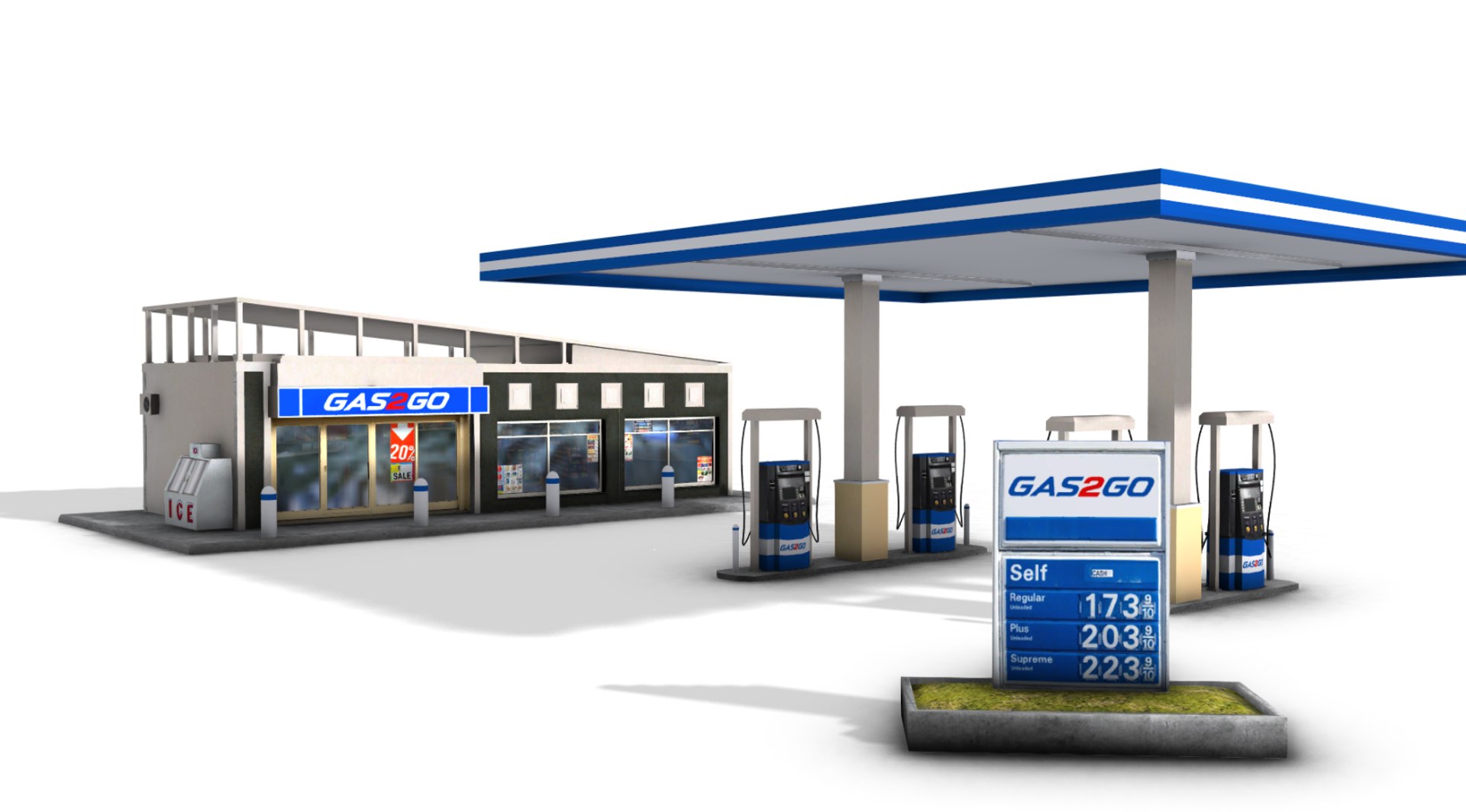 Generic Gas Station 3D - TurboSquid 1341576