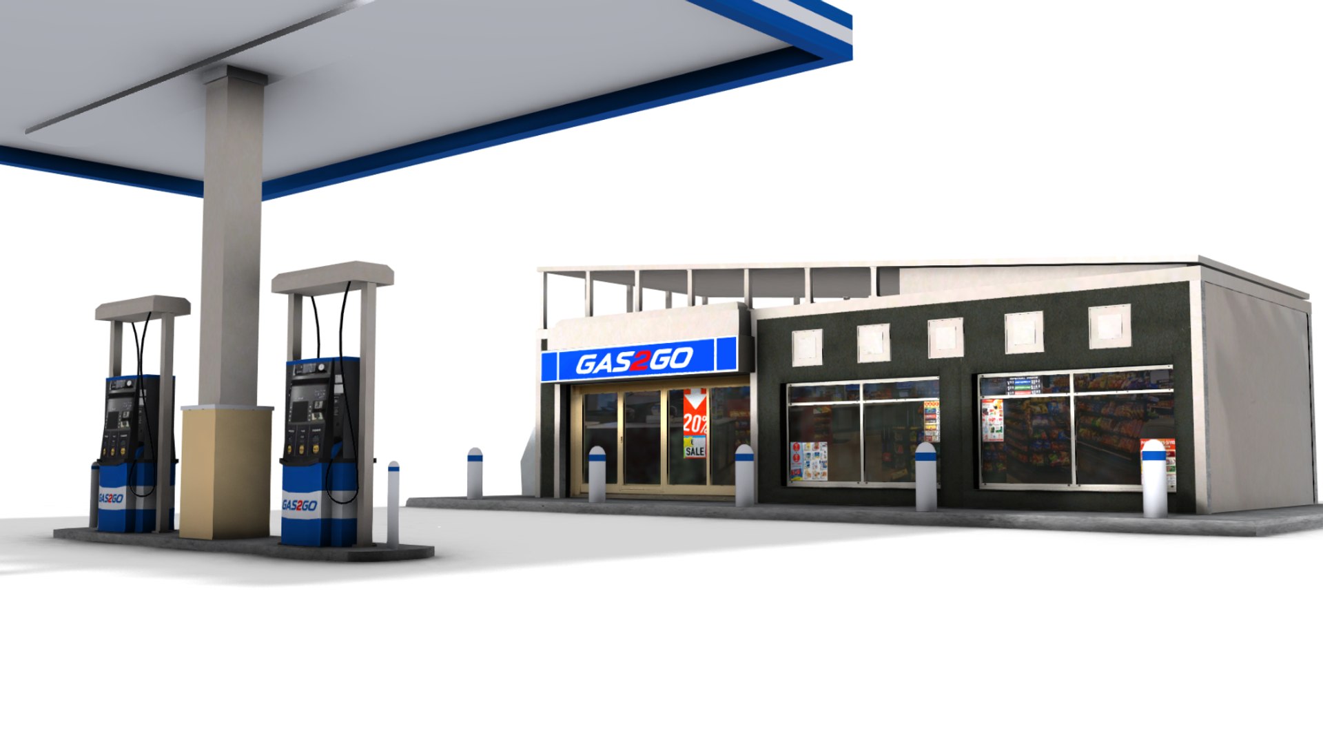 Generic Gas Station 3D - TurboSquid 1341576