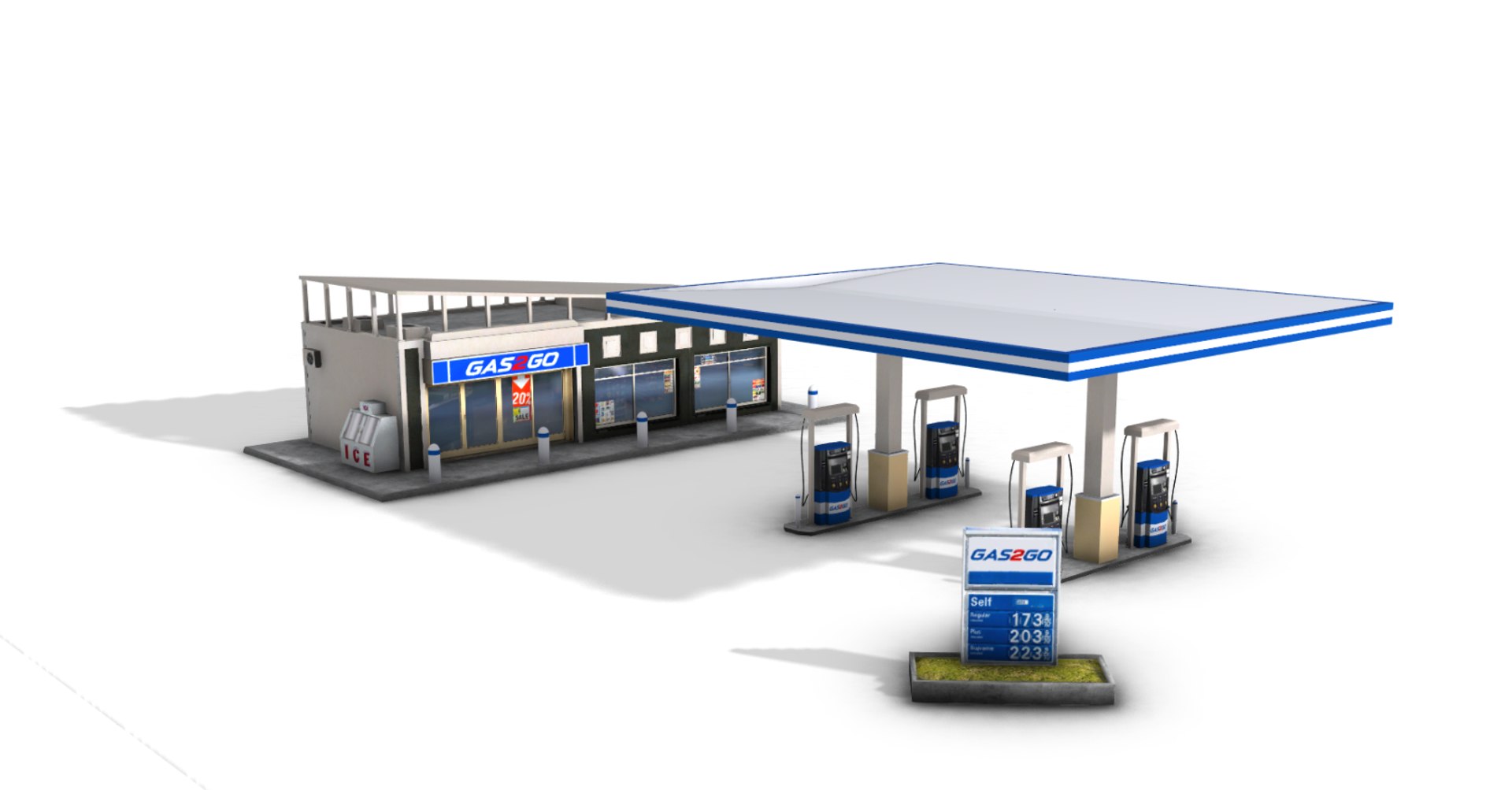 Generic Gas Station 3D - TurboSquid 1341576