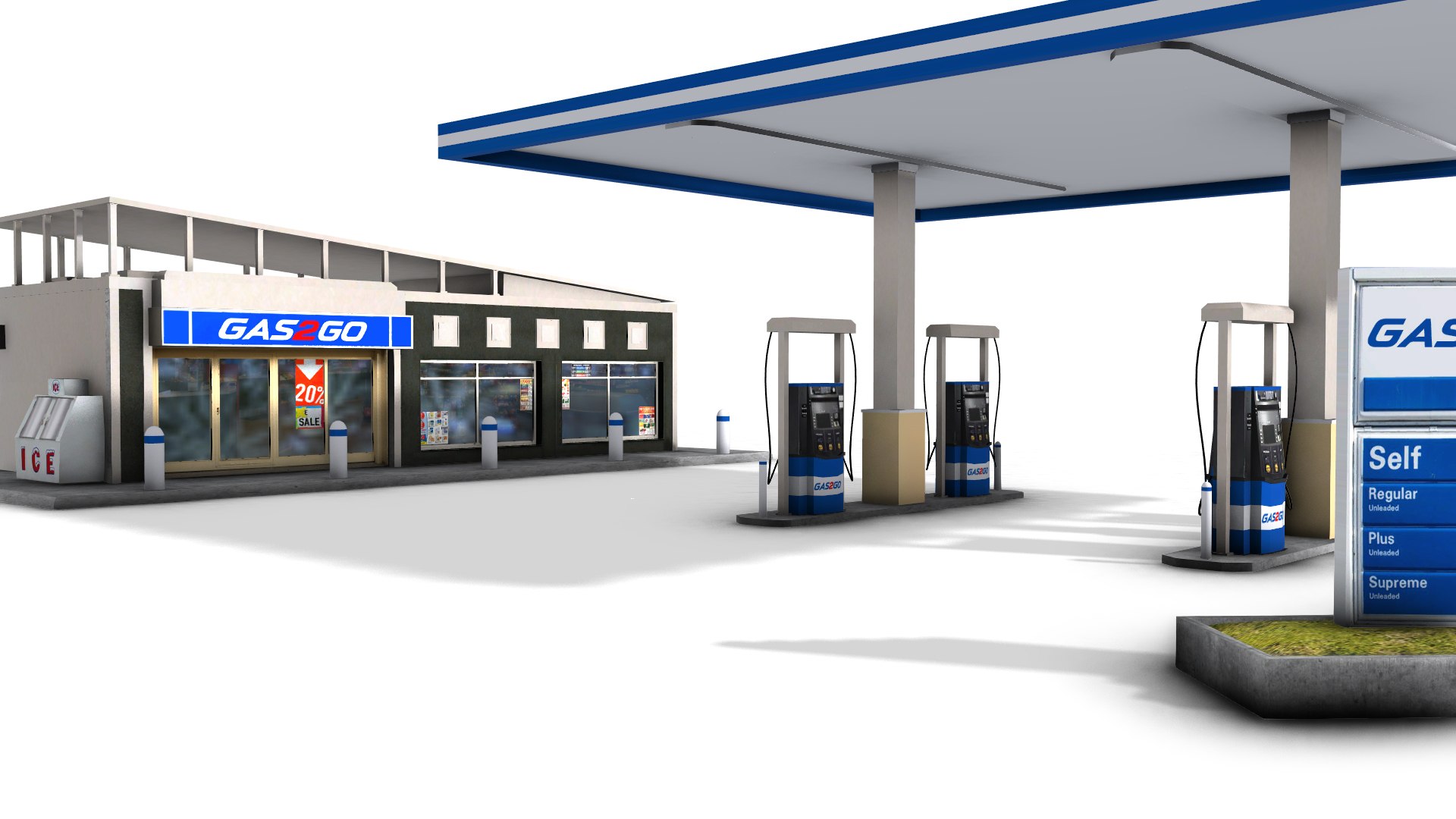 Generic Gas Station 3D - TurboSquid 1341576