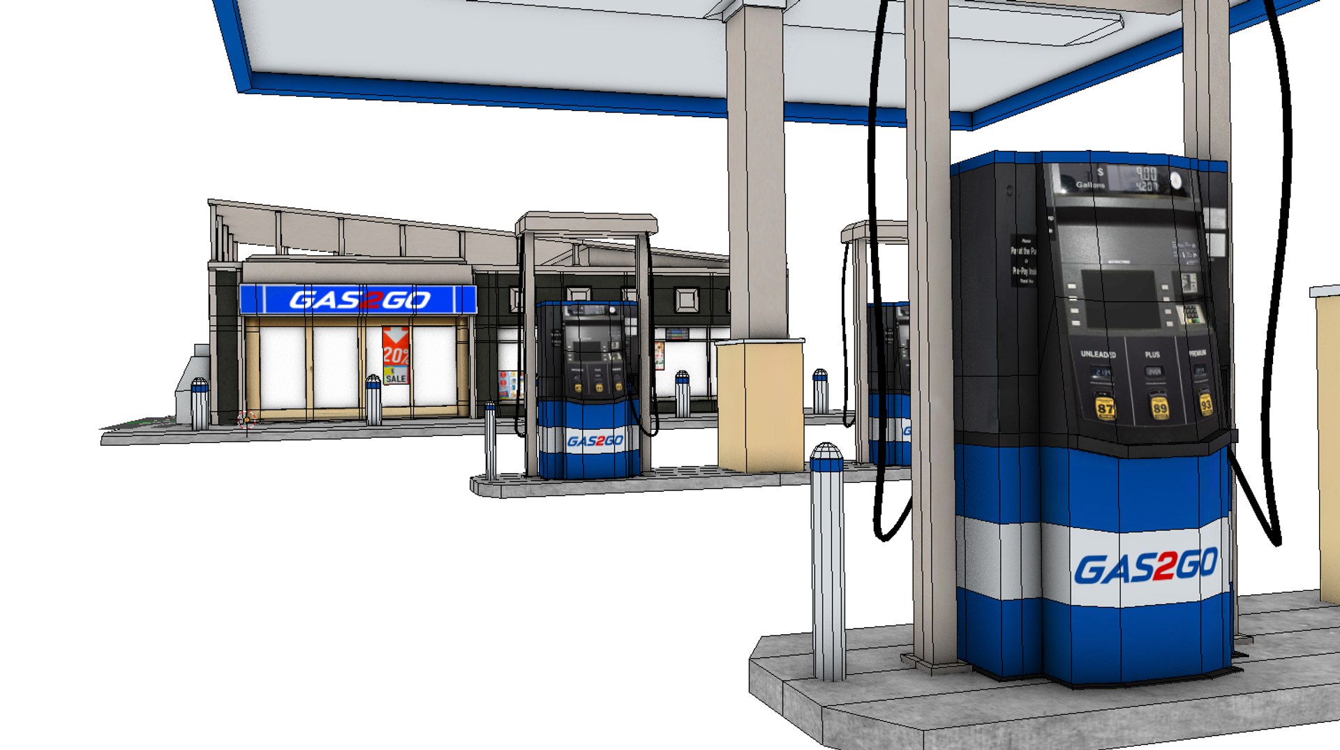 Generic Gas Station 3D - TurboSquid 1341576