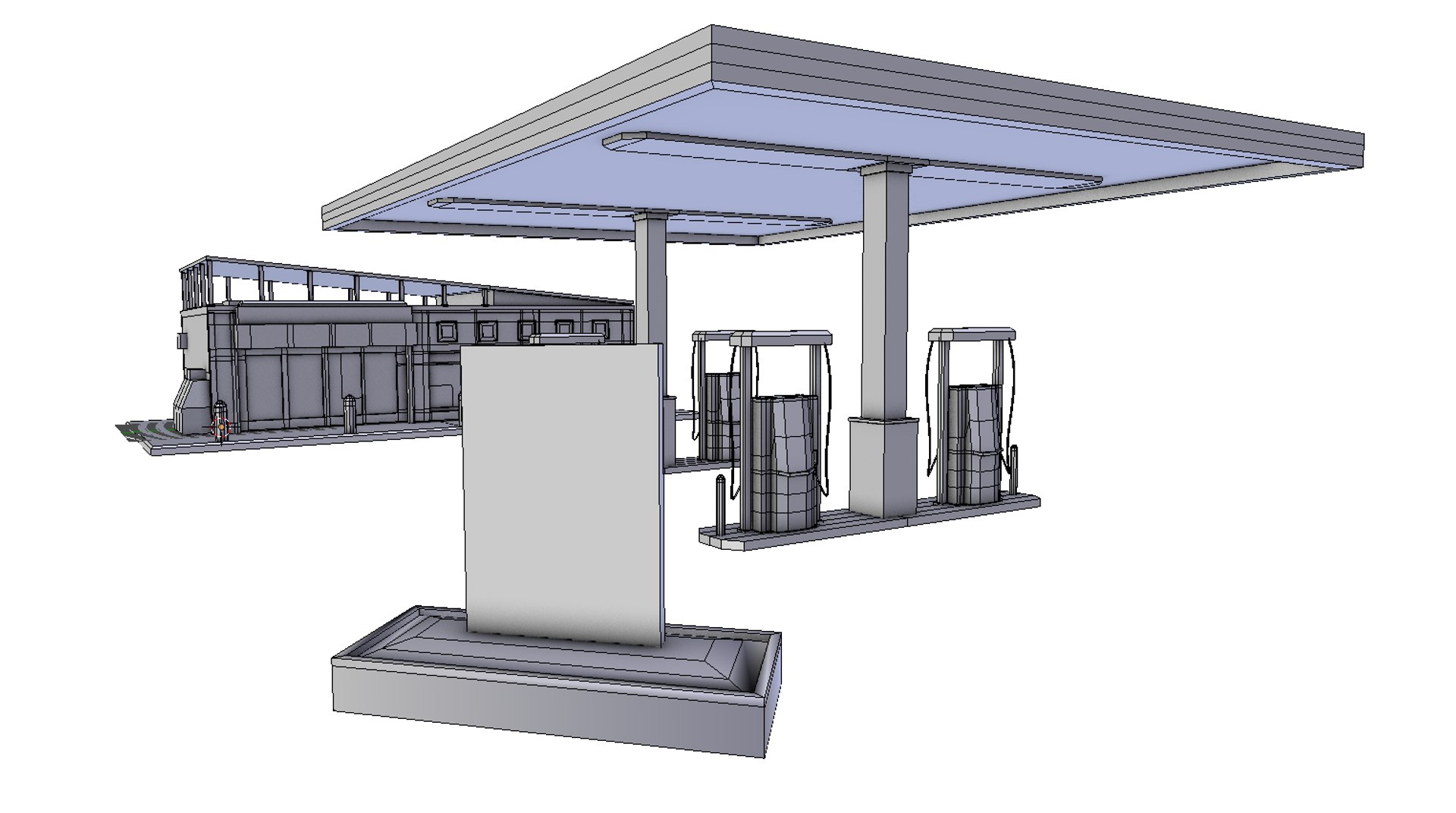 Generic Gas Station 3D - TurboSquid 1341576