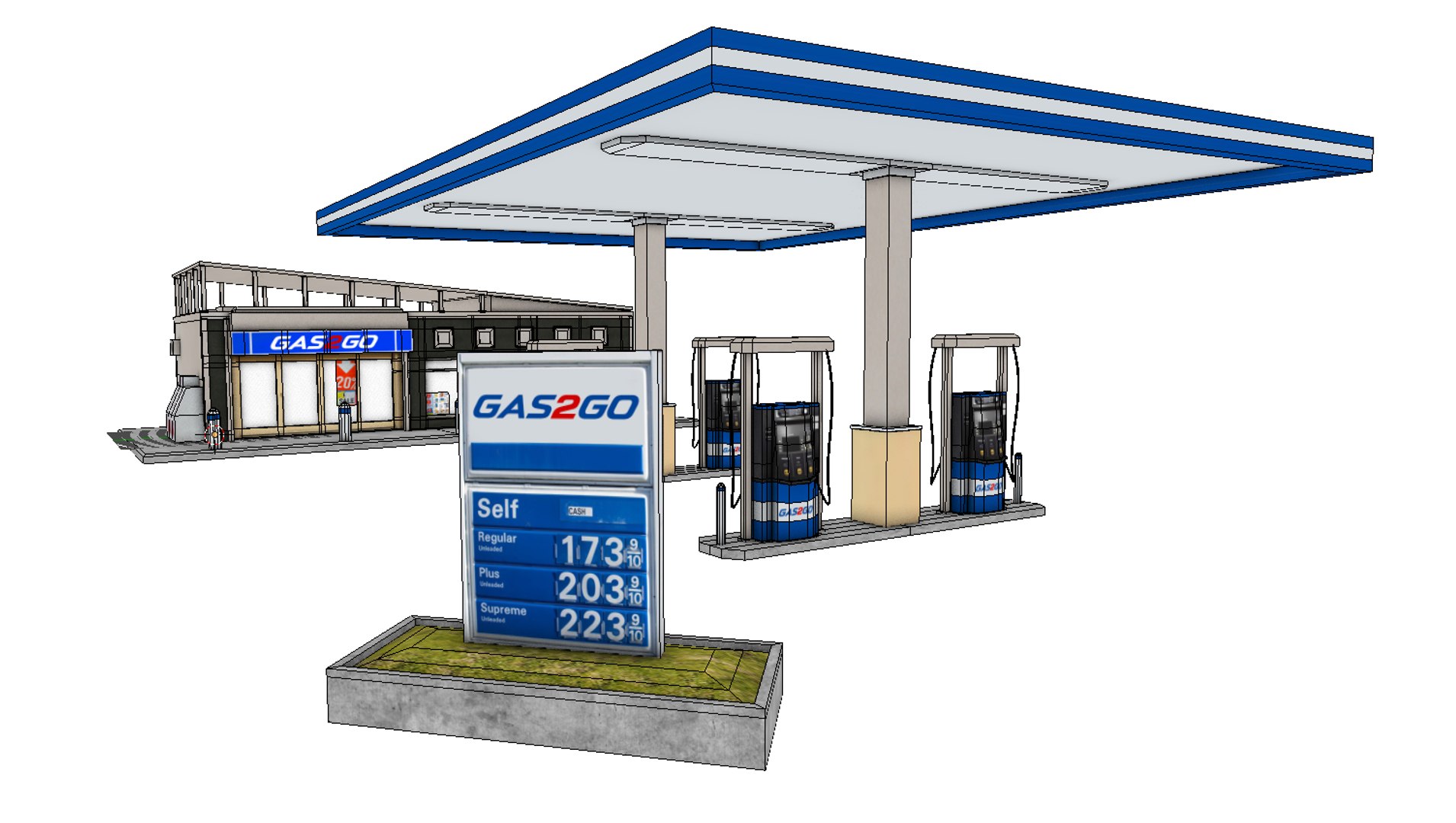 Generic Gas Station 3D - TurboSquid 1341576