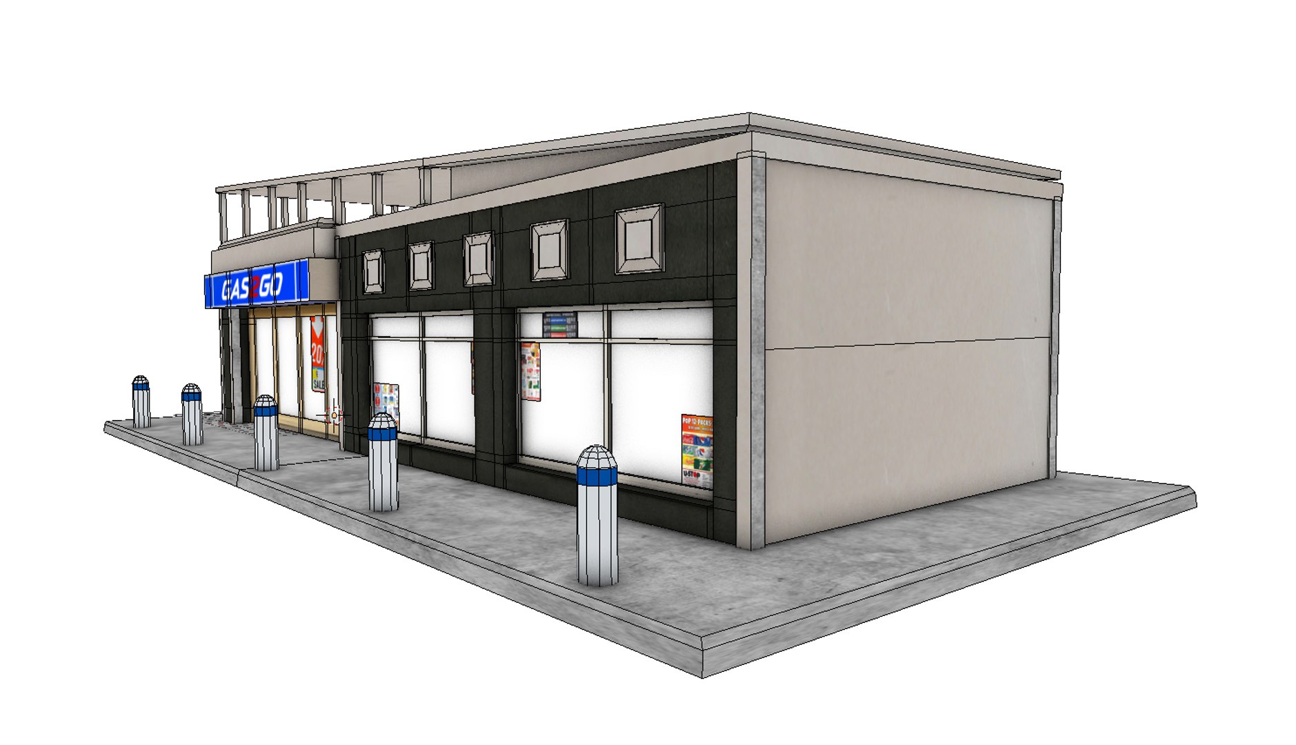 Generic Gas Station 3D - TurboSquid 1341576