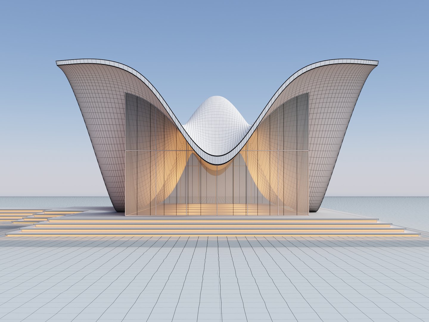 Futuristic Building On The Water 3D Model - TurboSquid 2498540