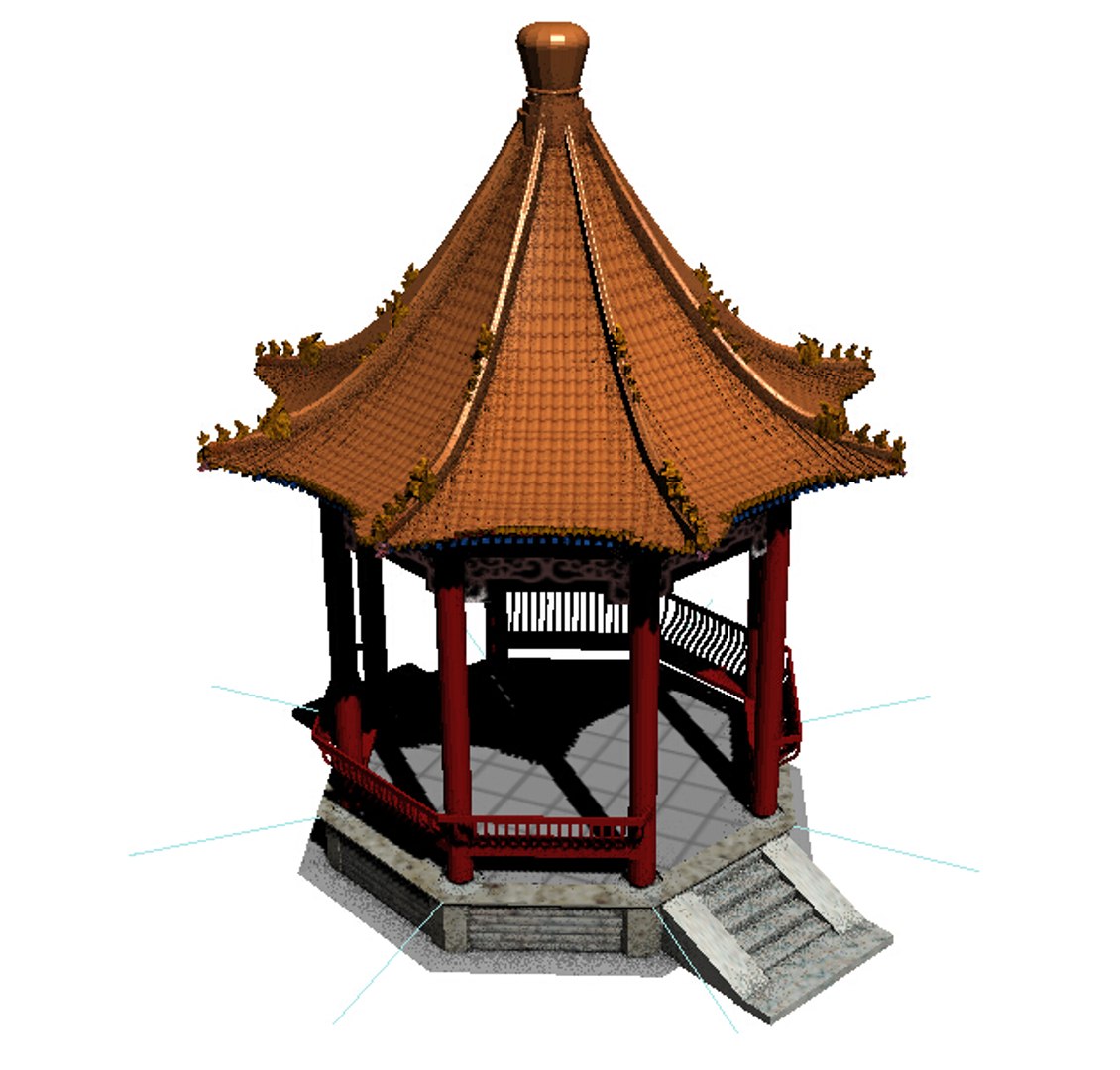 3d Model Chinese Octagonal Pavilion