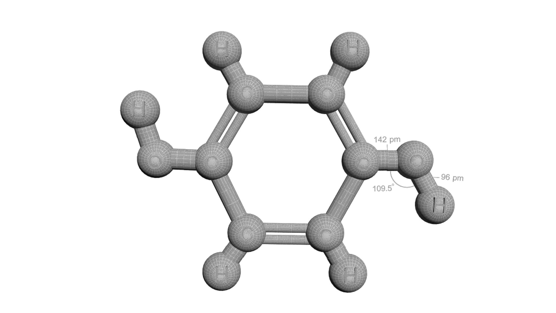 3D C6h6o2 Molecule Hydroquinone Model - TurboSquid 1424833