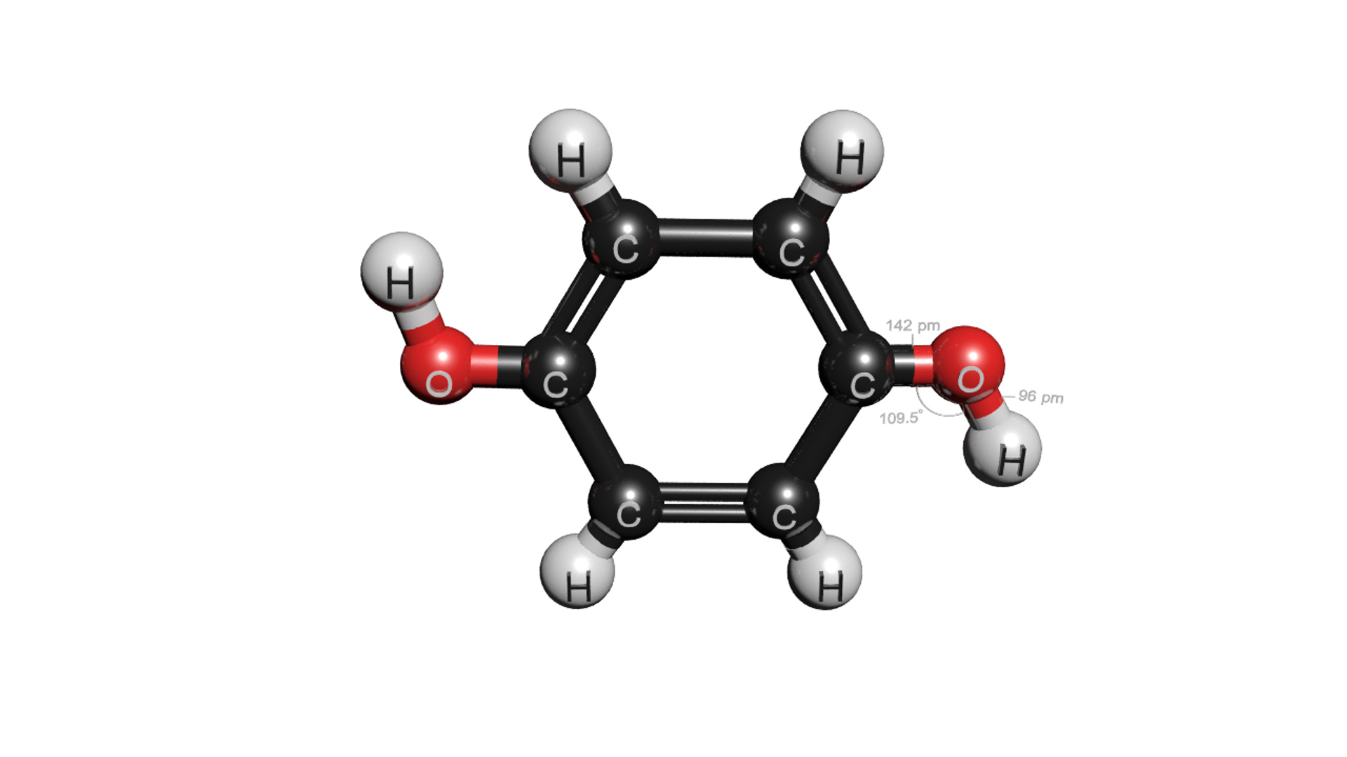 3D C6h6o2 Molecule Hydroquinone Model - TurboSquid 1424833