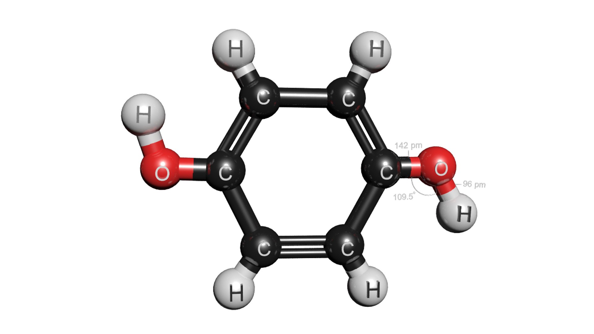 3D C6h6o2 Molecule Hydroquinone Model - TurboSquid 1424833