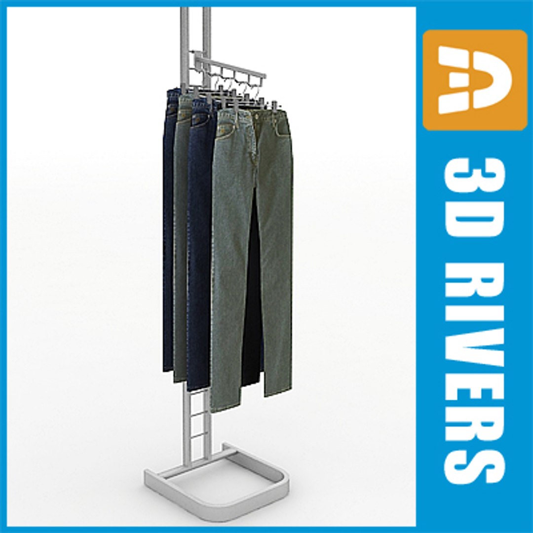 Metal Clothing Rack Display 3d Model