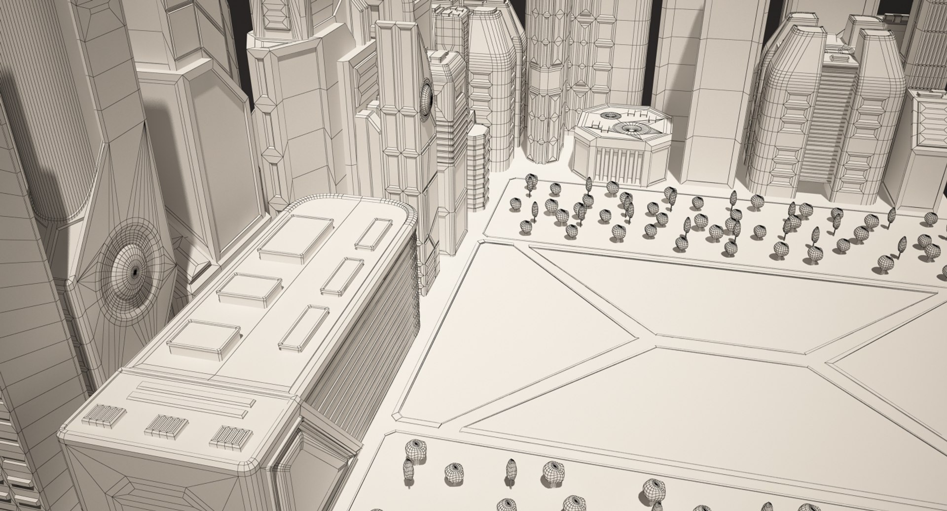 3d Future City Day Futuristic Buildings