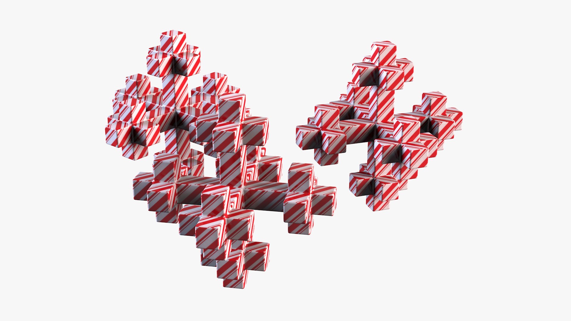 3D Striped Cross Clusters model - TurboSquid 2164868
