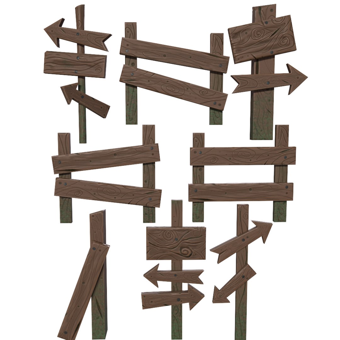 3D Set Of Pointers And Fences - TurboSquid 1943124