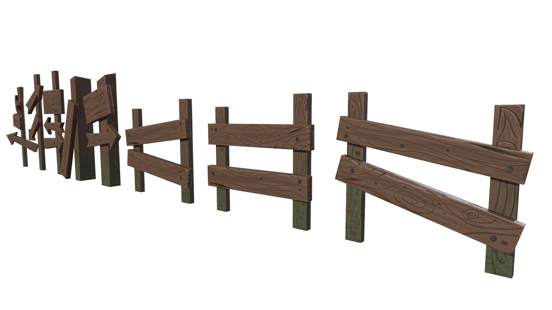 3D Set Of Pointers And Fences - TurboSquid 1943124