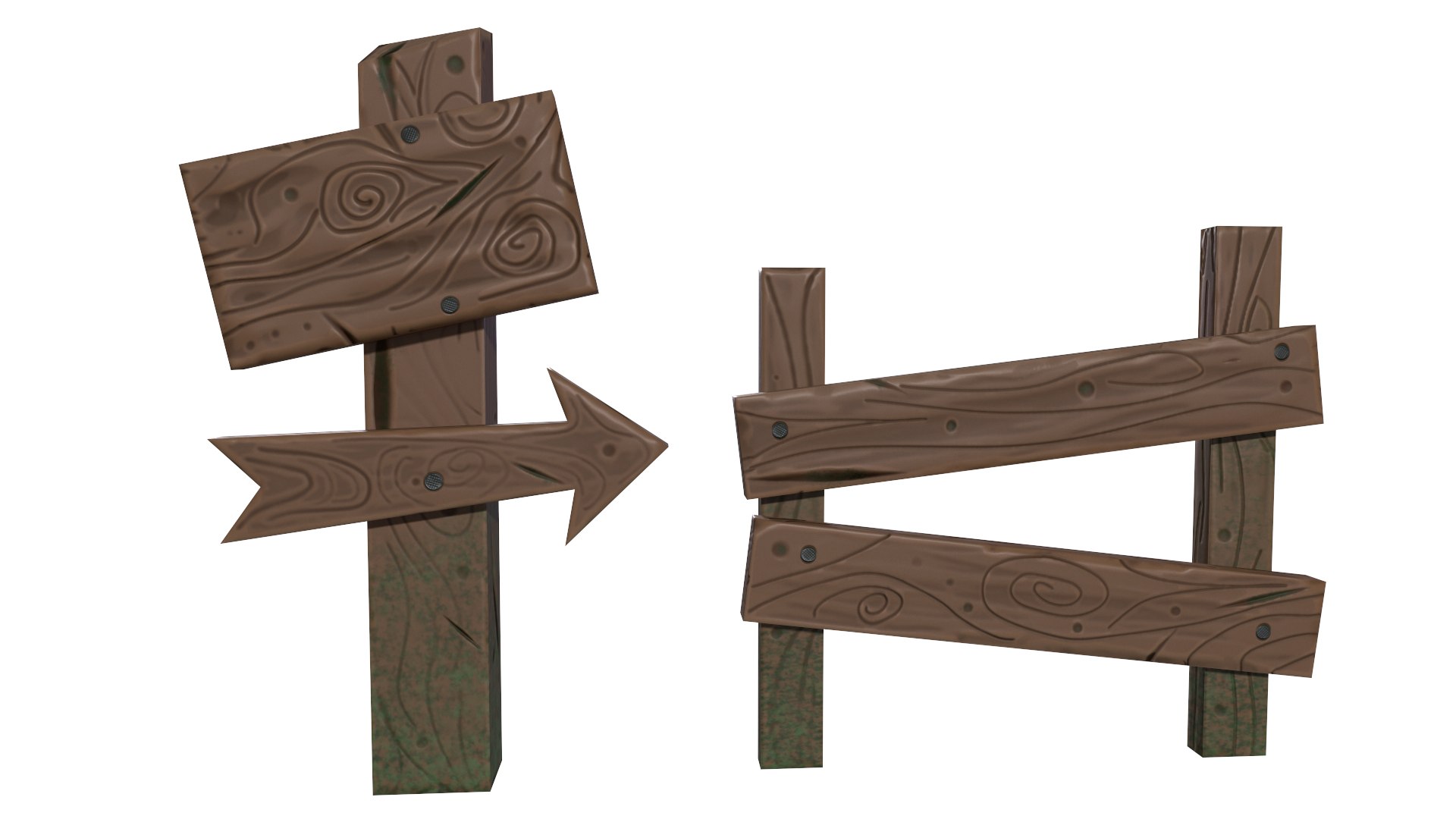 3D Set Of Pointers And Fences - TurboSquid 1943124