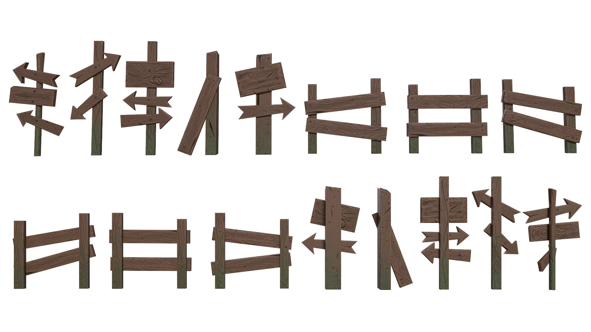 3D Set Of Pointers And Fences - TurboSquid 1943124