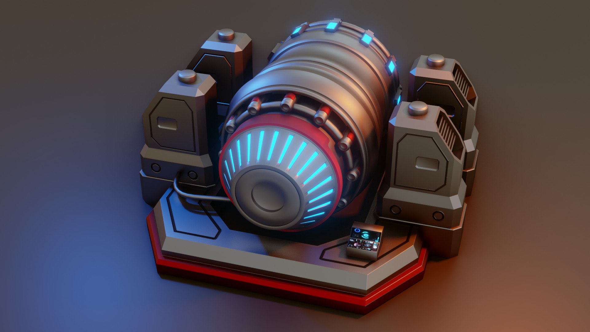 Sci-Fi Power Generator - Low Poly - Game Ready - PBR 3D - TurboSquid ...