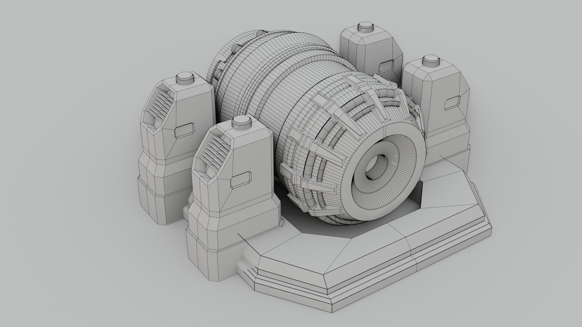 Sci-Fi Power Generator - Low Poly - Game Ready - PBR 3D - TurboSquid ...