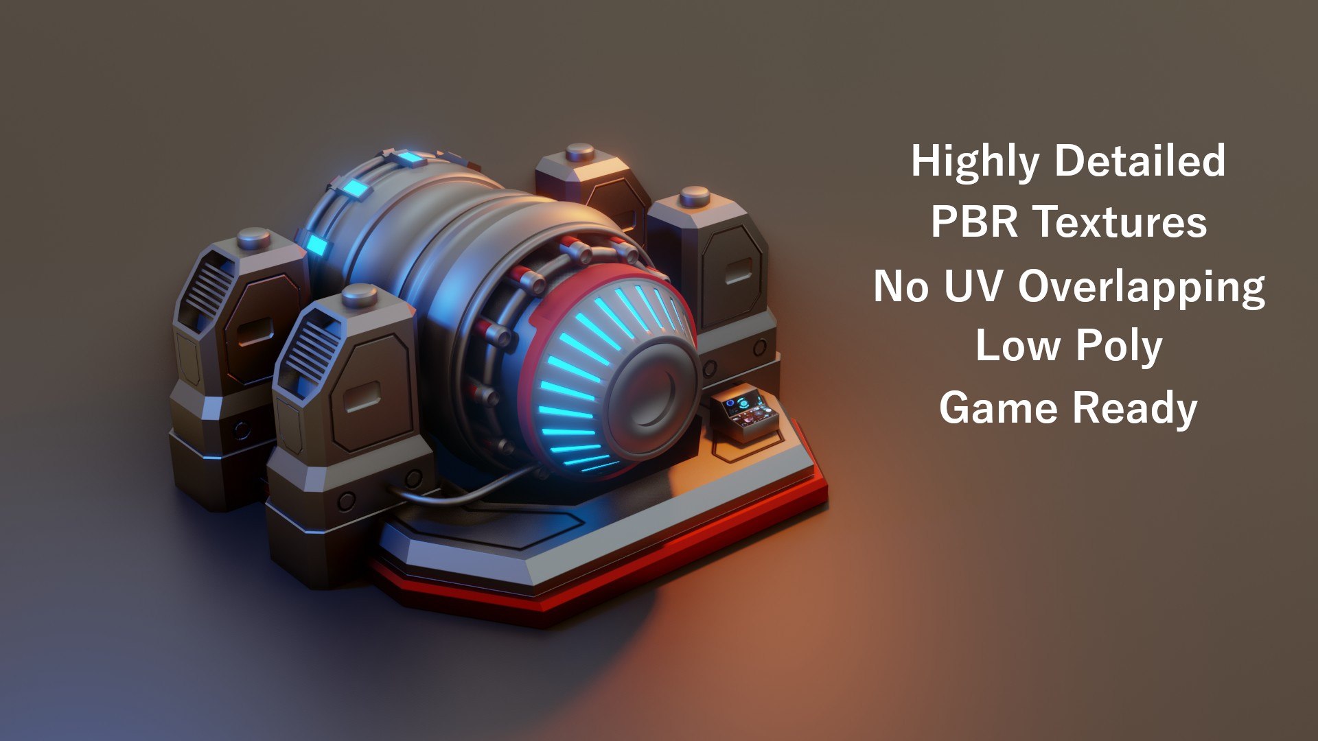 Sci-Fi Power Generator - Low Poly - Game Ready - PBR 3D - TurboSquid ...