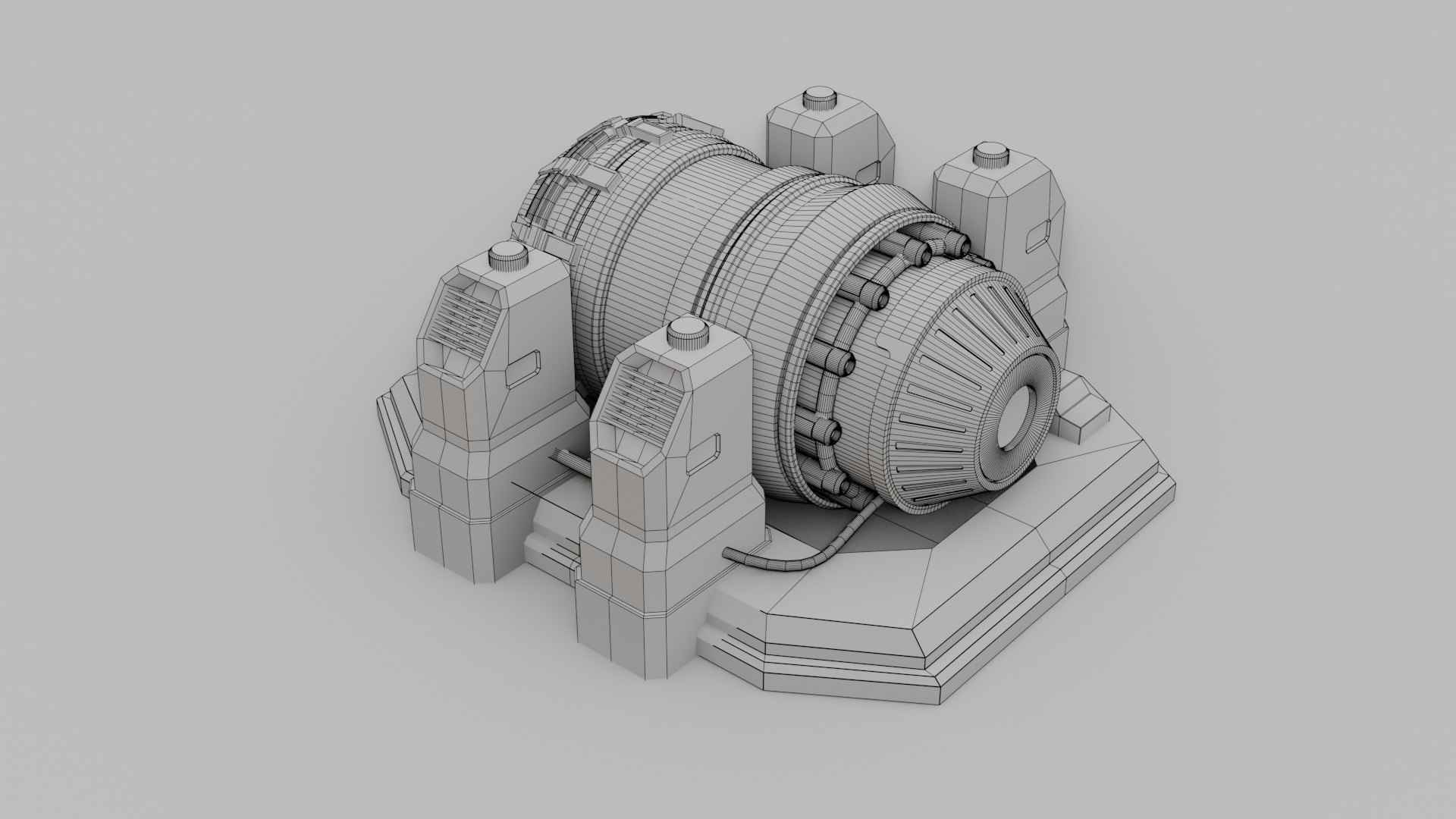 Sci-Fi Power Generator - Low Poly - Game Ready - PBR 3D - TurboSquid ...