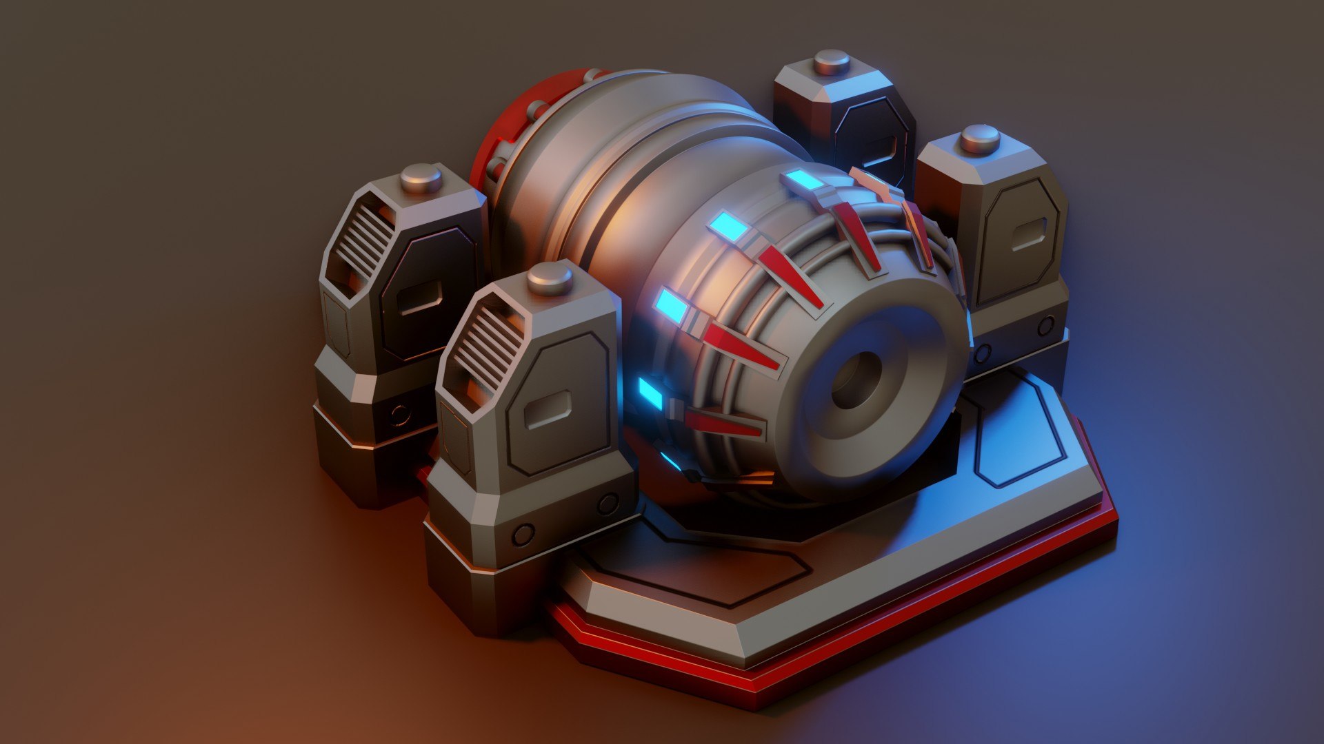 Sci-Fi Power Generator - Low Poly - Game Ready - PBR 3D - TurboSquid ...