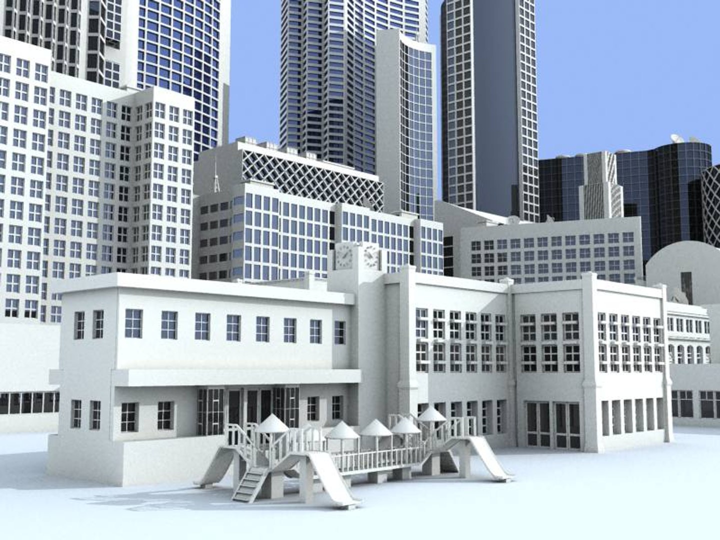 3d 30 Buildings Skyscrapers Structures Model