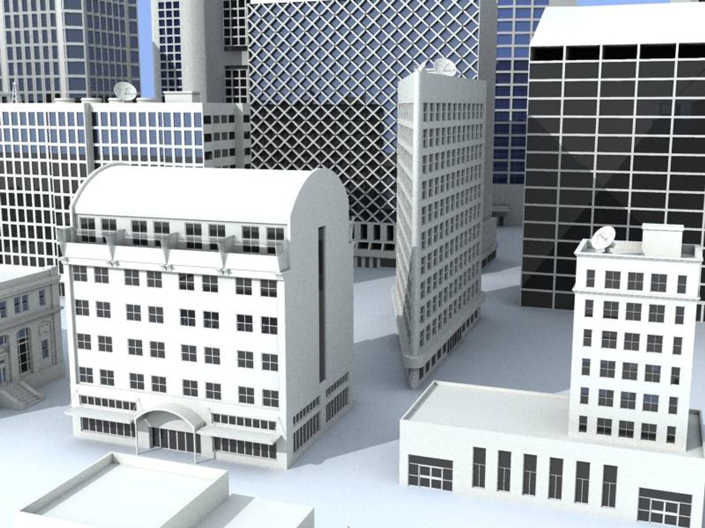 3d 30 Buildings Skyscrapers Structures Model