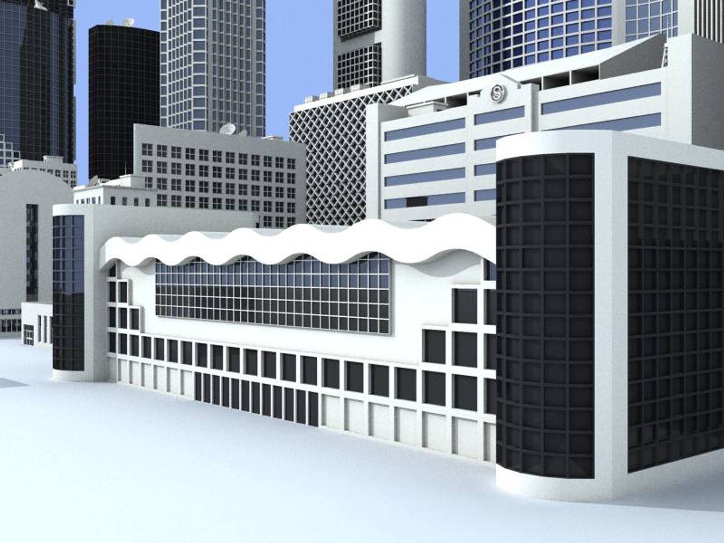 3d 30 Buildings Skyscrapers Structures Model
