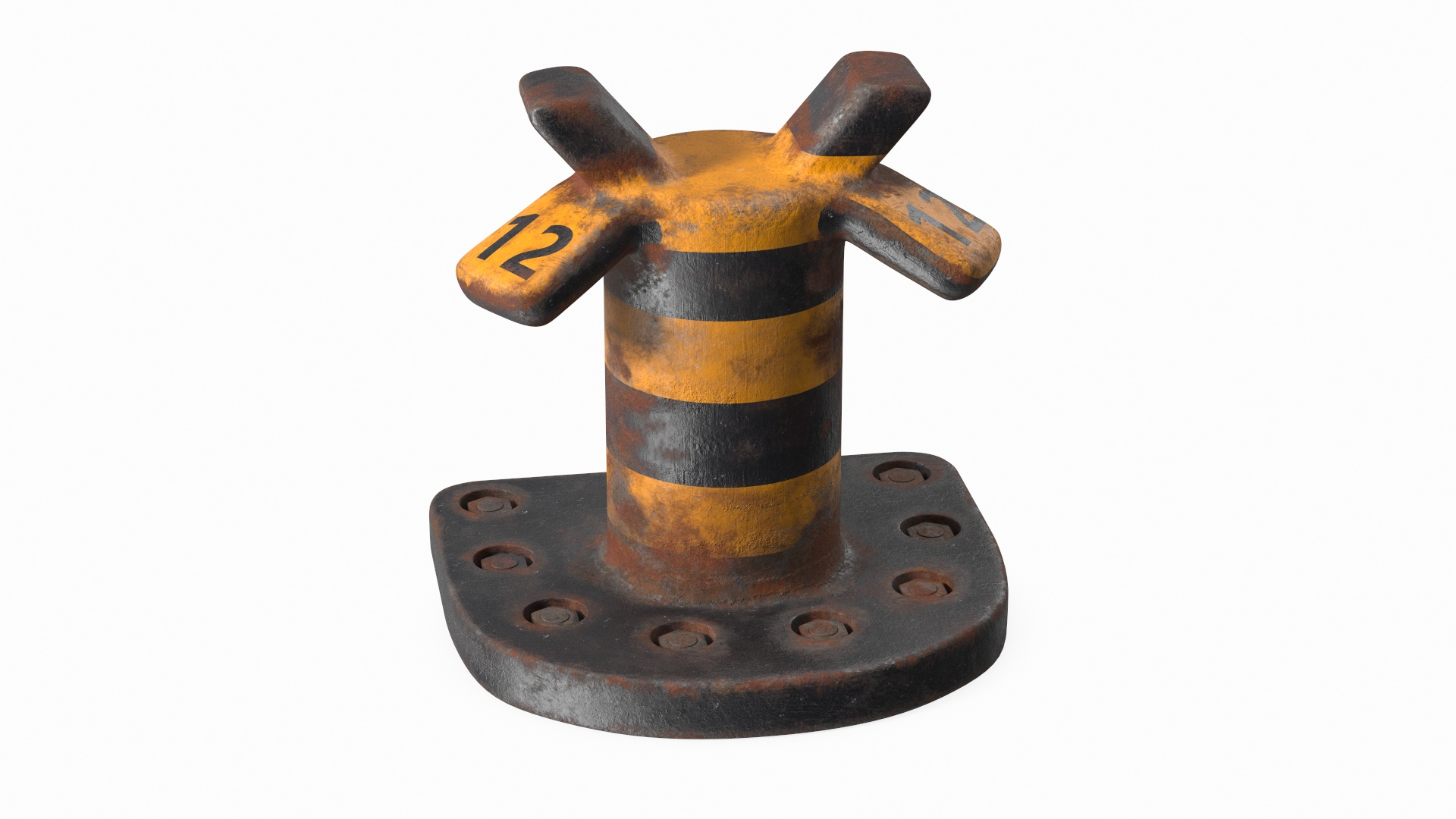 3D Mooring Bollard Stripes Old Model - TurboSquid 1944846