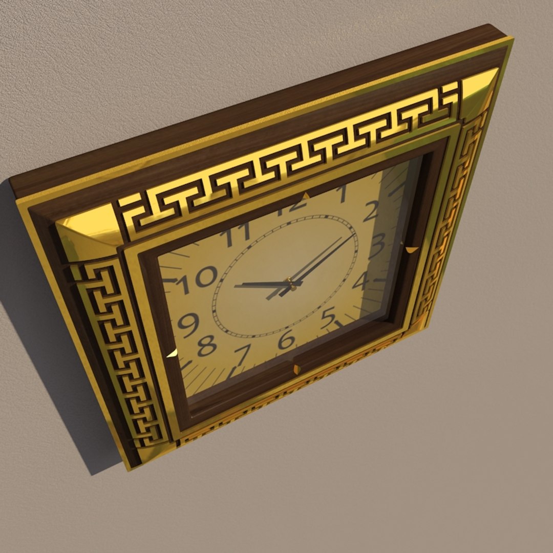 3D Square Wall Clock Model - TurboSquid 1605624
