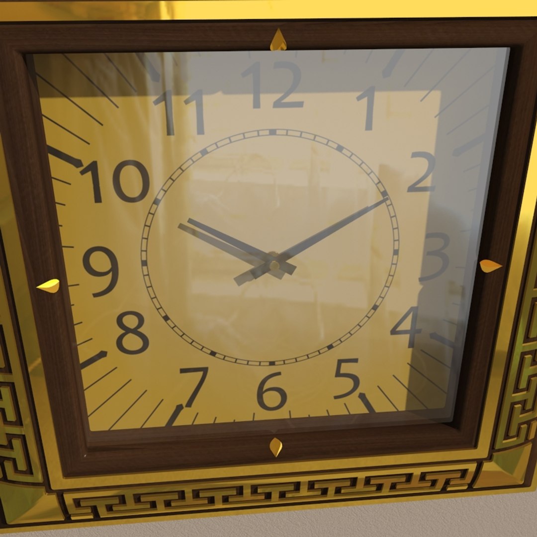 3D Square Wall Clock Model - TurboSquid 1605624