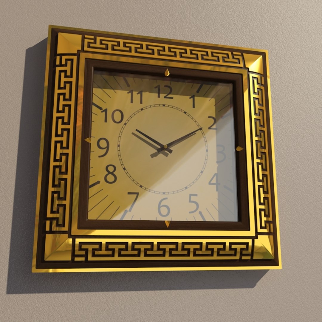 3D Square Wall Clock Model - TurboSquid 1605624