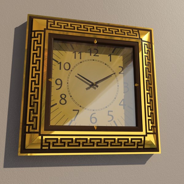 3D square wall clock model - TurboSquid 1605624