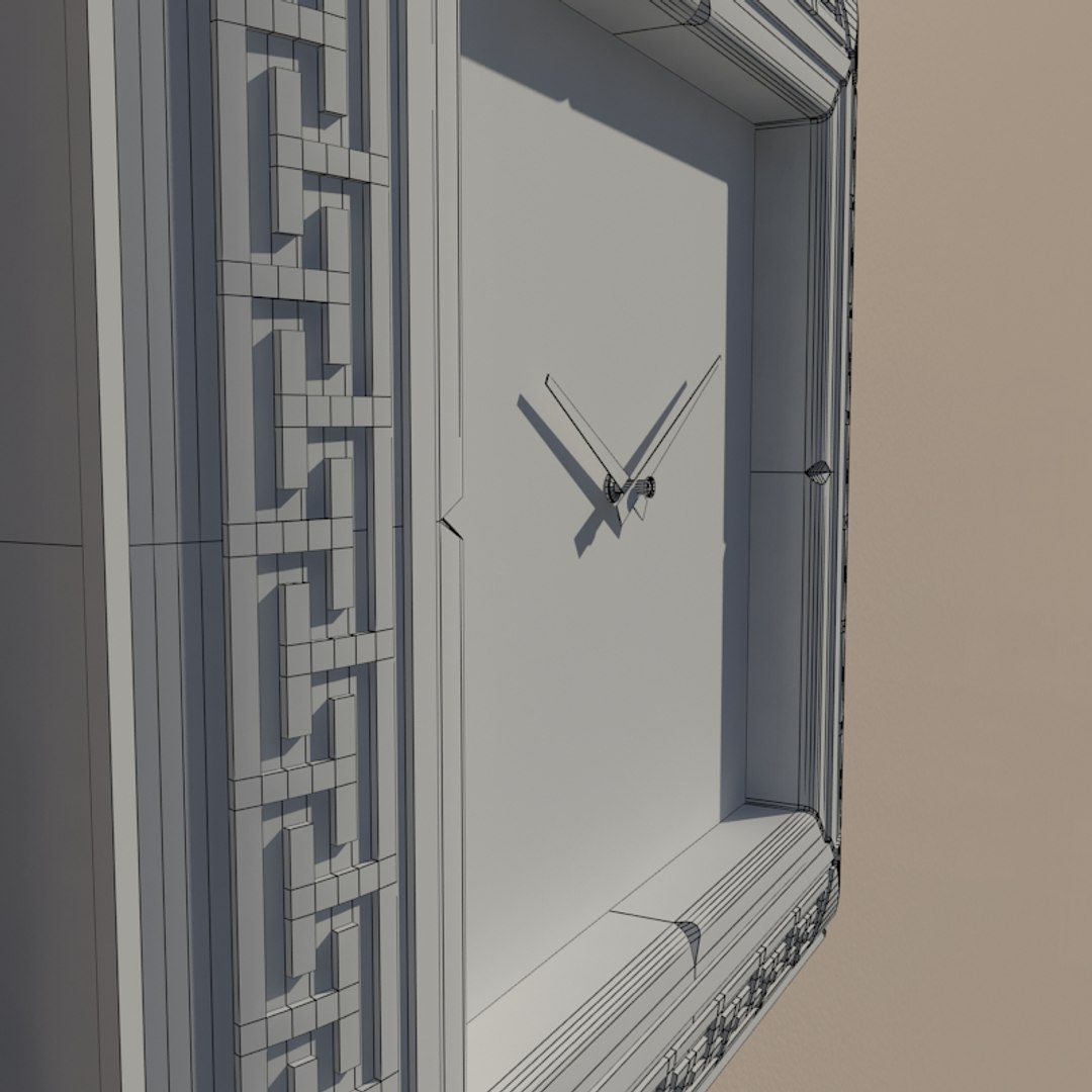 3D Square Wall Clock Model - TurboSquid 1605624