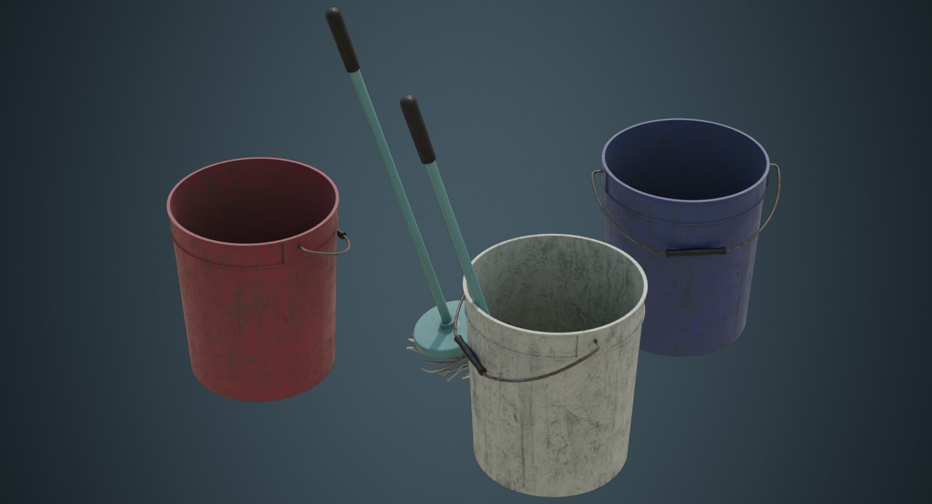 3D Bucket Mop Contains 1b - TurboSquid 1572170