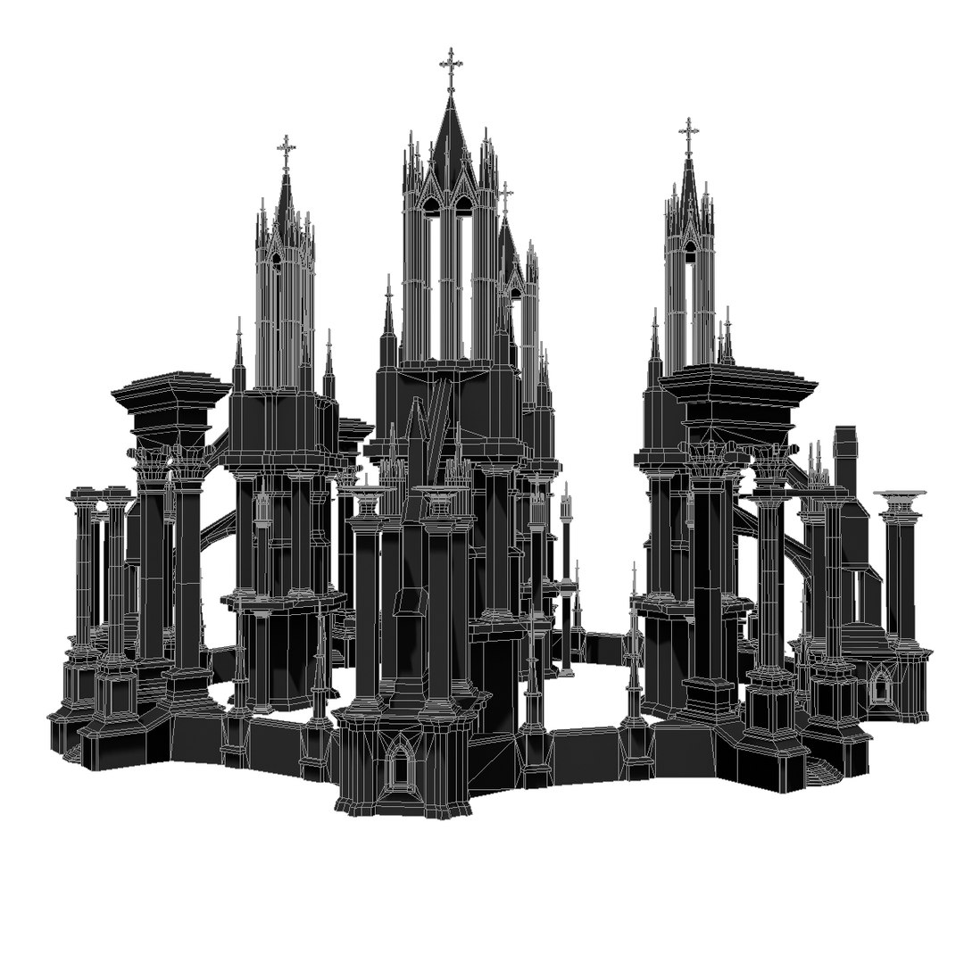 3d architectural arena gothic model