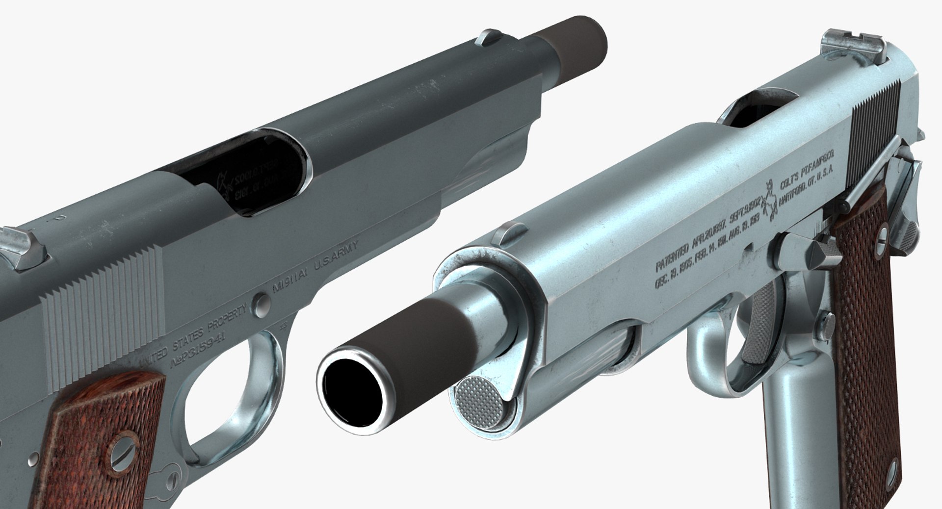 Pistol Colt M1911 3d C4d