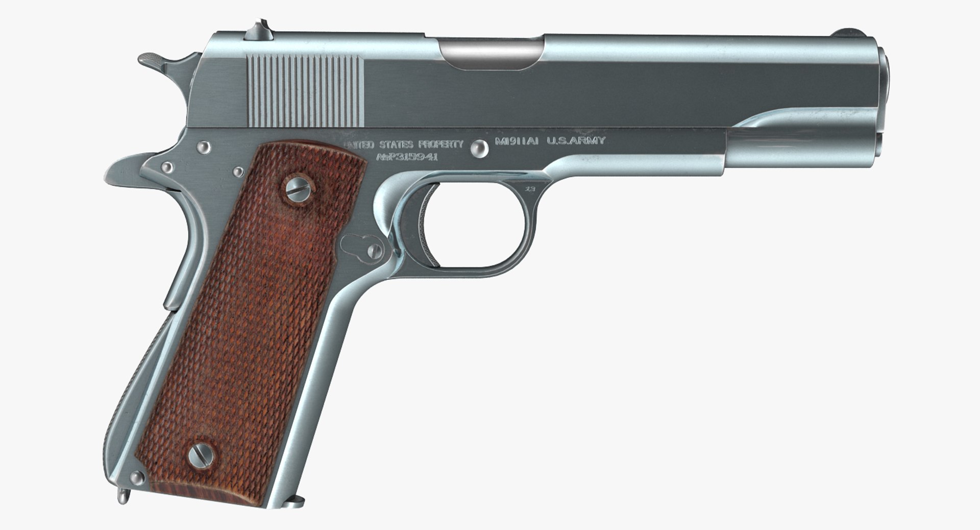 pistol colt m1911 3d c4d