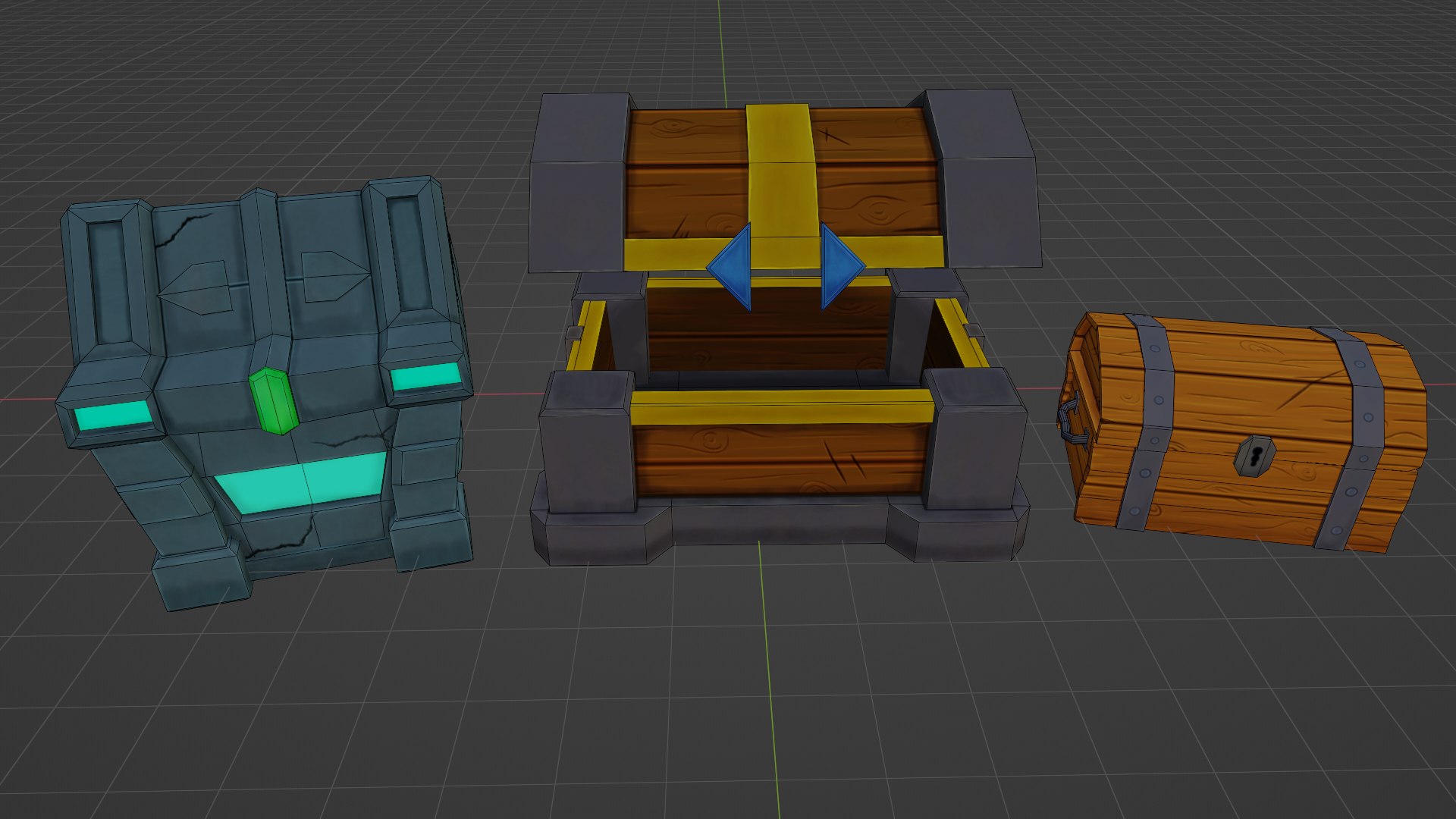 3D Cartoon Chests Model - TurboSquid 1884413