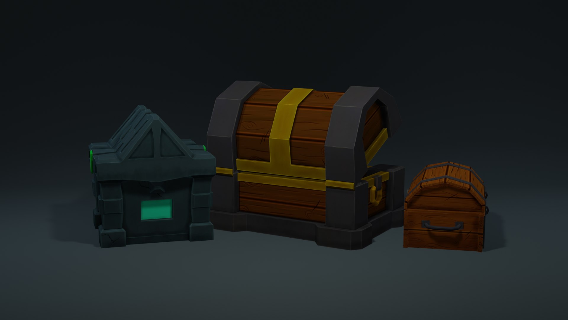 3D Cartoon Chests Model - TurboSquid 1884413