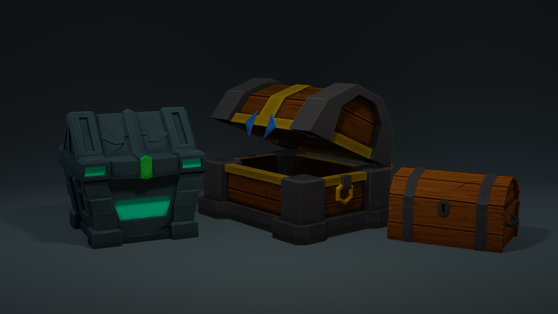 3D Cartoon Chests Model - TurboSquid 1884413